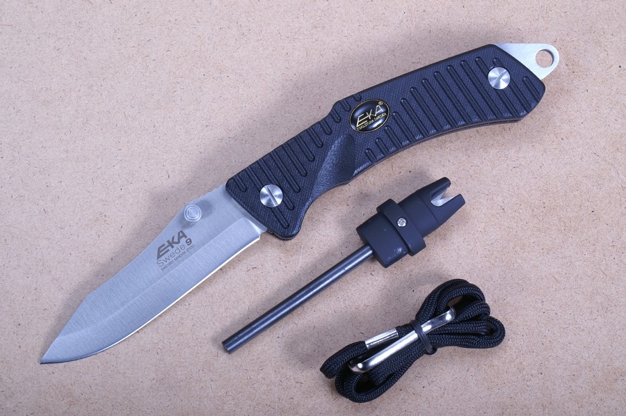 EKA Klappmesser Swede 9 mit Clip inklusive Tool zum schärfen und Feuer ...